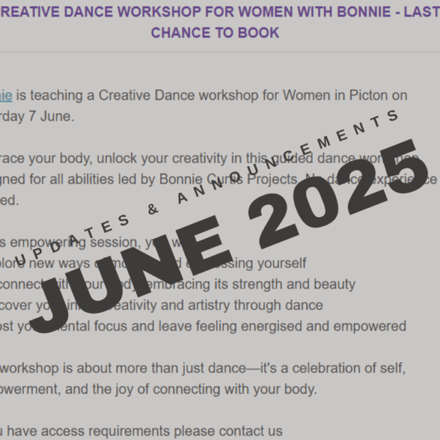Updates and Announcements for June 2025 - Bonnie Curtis Projects
